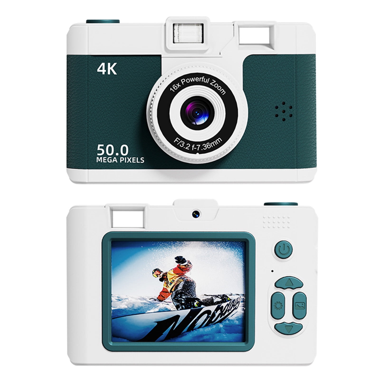 Green Digital Camera Ccd Card Camera Mirrorless 2.4 Inch Screen 16X Zoom With Wifi For Mobile ...