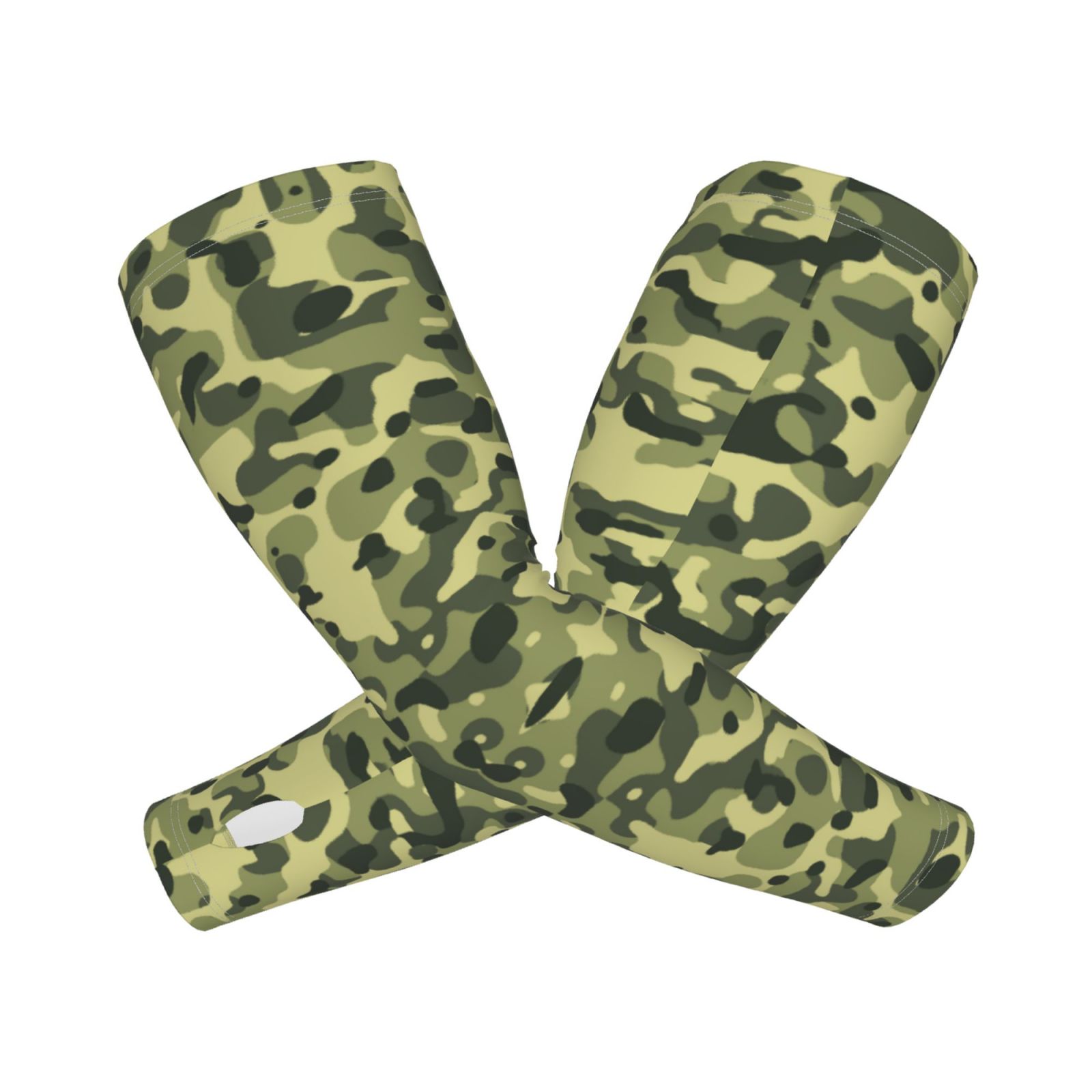 Green Digital Camouflage Sun Protection Cooling Arm Sleeves With Thumb ...