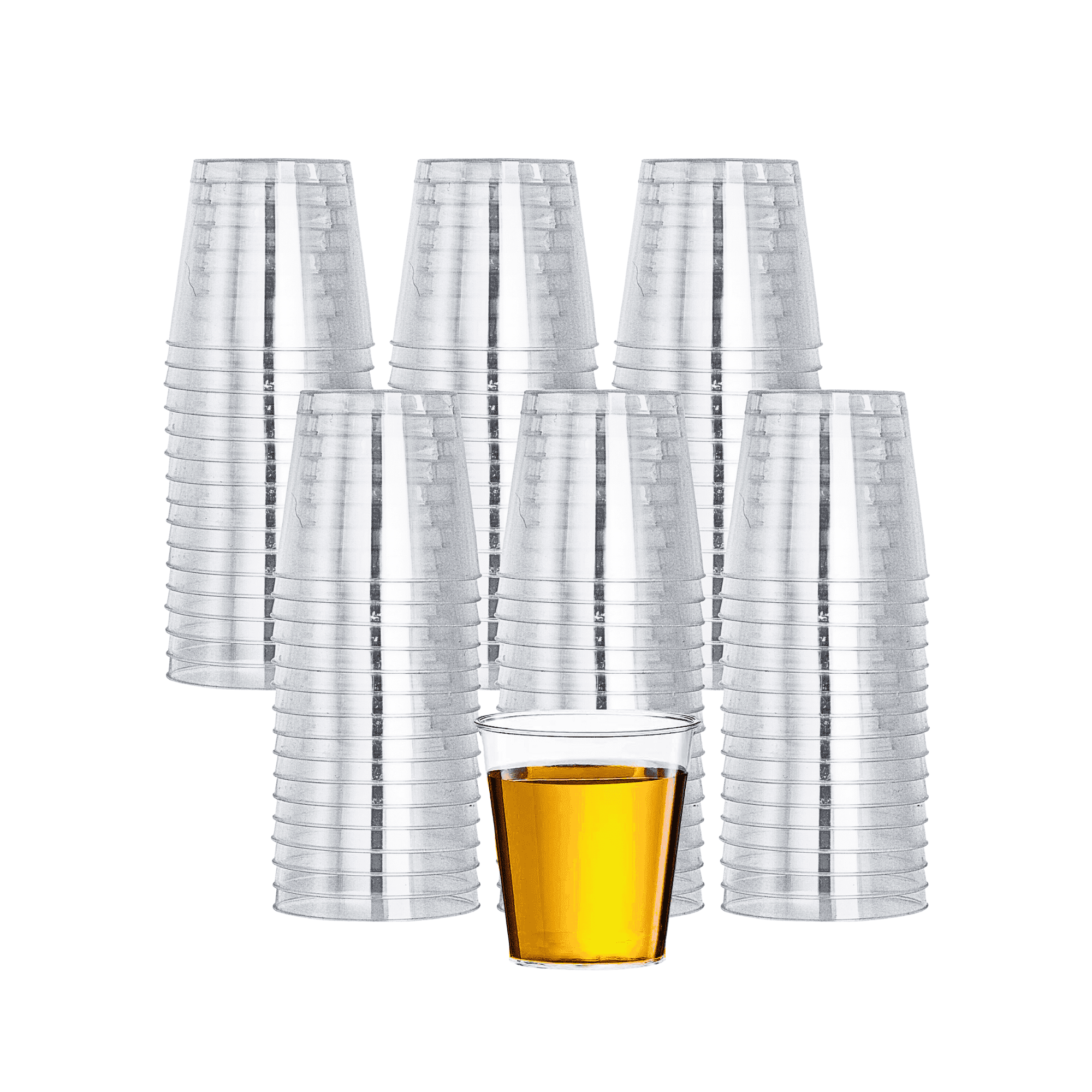 Green Direct 2 oz. Plastic Shot Glasses - Pack of 100, Clear Disposable ...