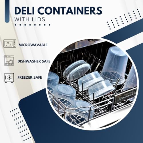 Green Direct 64 oz Plastic Round Deli Containers with Lids - Freezer ...