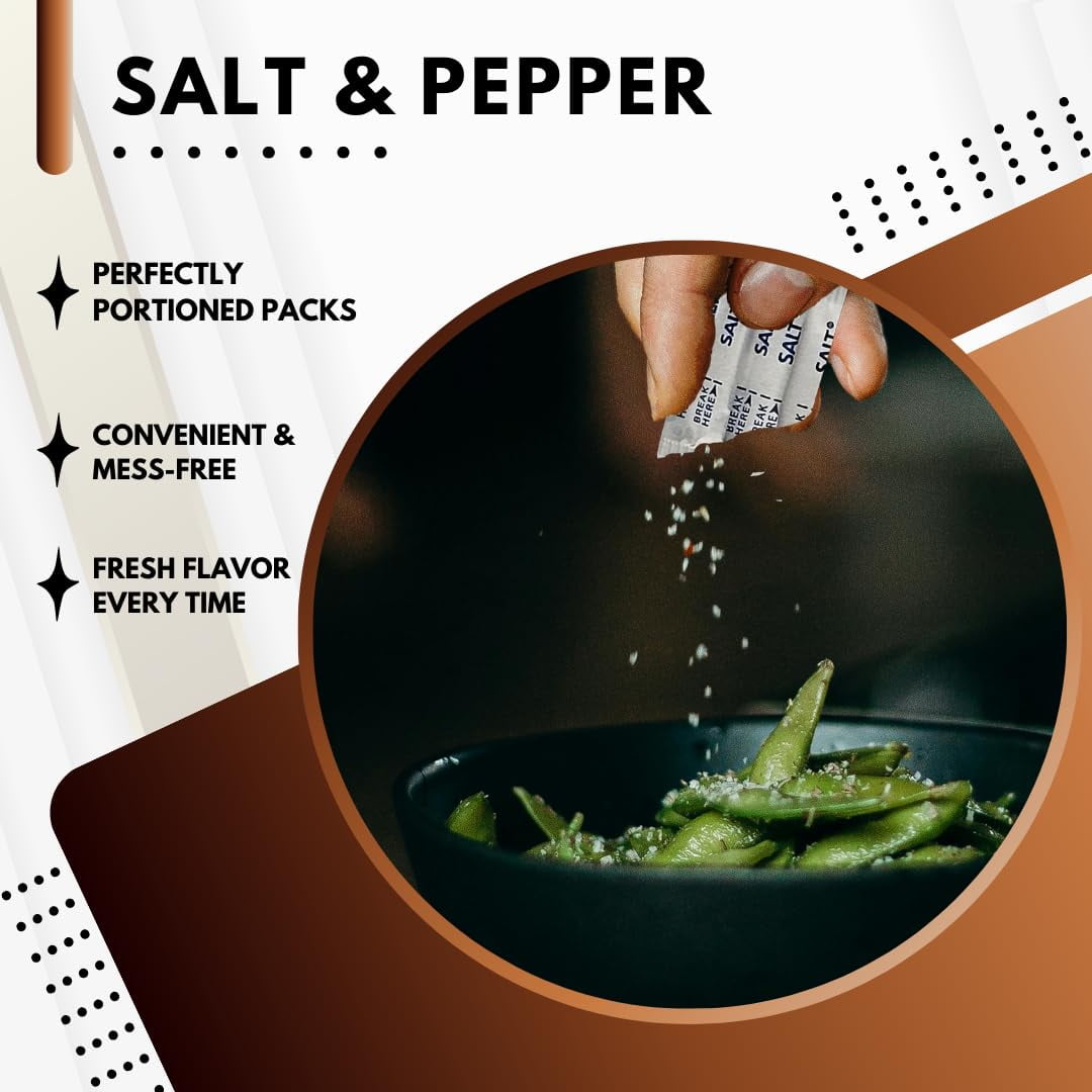 Green Direct Salt AJH3 and Pepper Packets, 200 pcs, 100 Salt & 100 ...