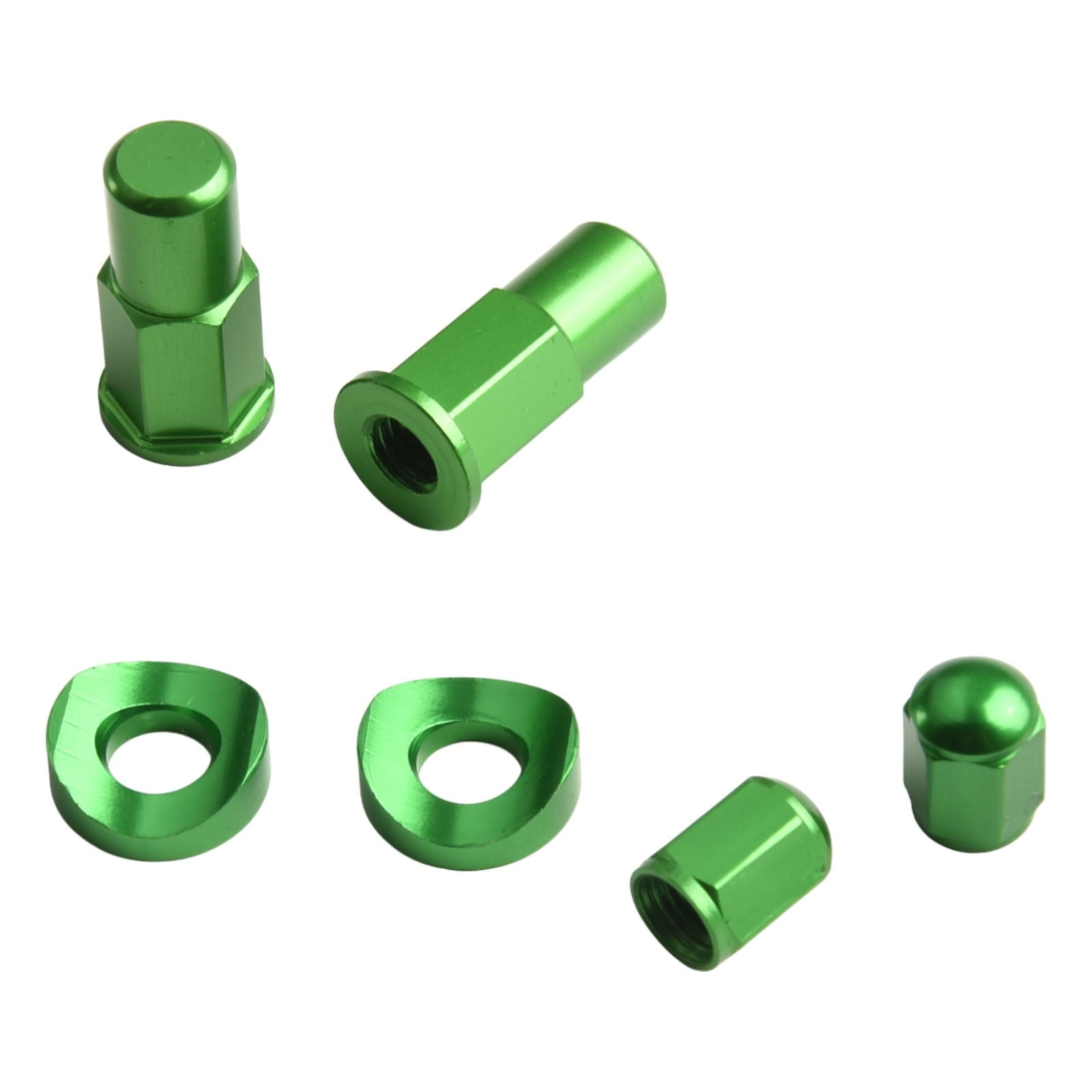 Green Dirt Bike Rim Lock Nuts Bolts Spacer Cnc Motocross Valve Cap ...