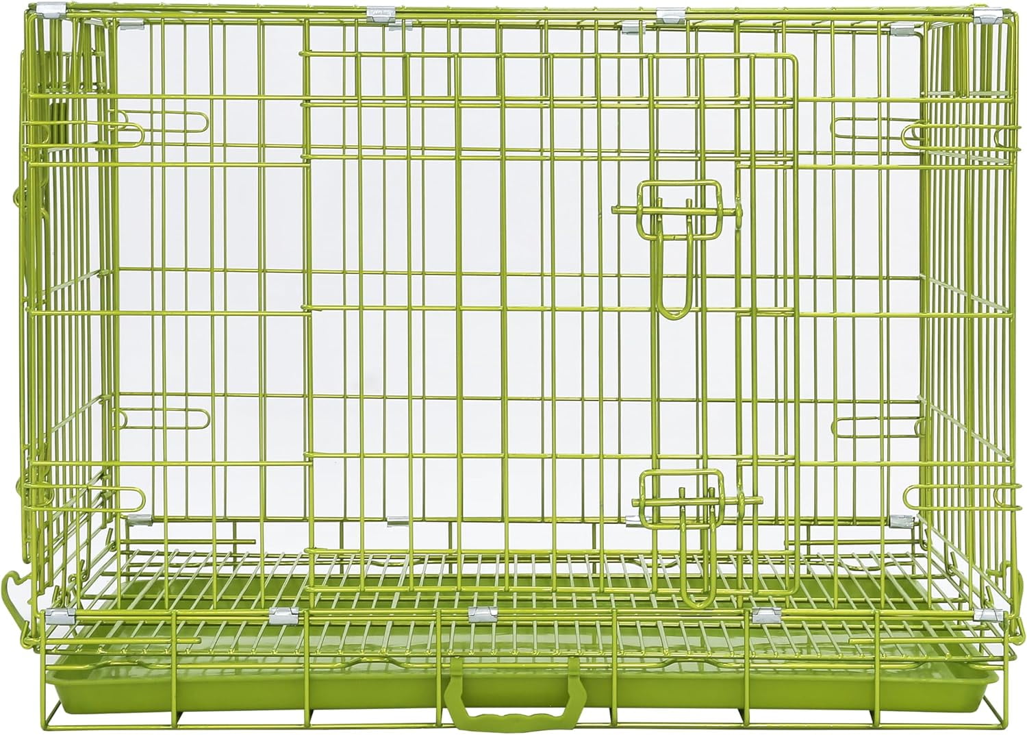 Green Dog Cage for Small Dogs, Collapsible 30 Inch Dog Crate, Metal ...