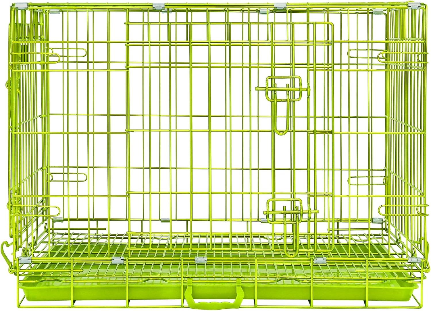 Green Dog Cage for Small Dogs, Collapsible 30 Inch Dog Crate, Metal ...