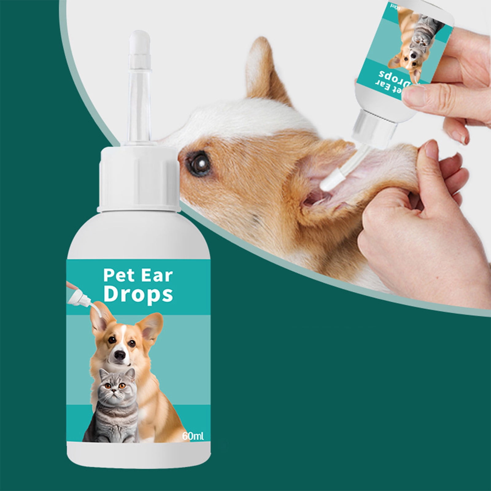 Green Dog Cat Ear Cleaning Solution 60Ml Gentle Ear Care Relief Itching ...