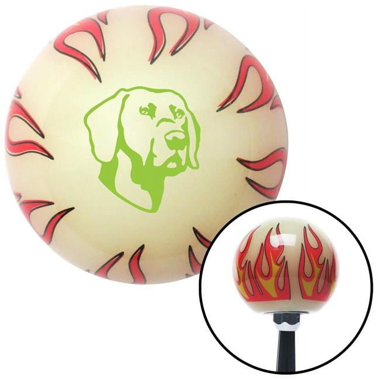 Green Dog Ivory Flame Shift Knob with M16 x 1.5 Insert Shifter Auto ...