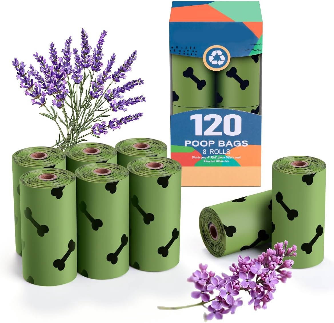 Green Dog Poo Bags Lavender Scent - Biodegradable Poop Bags, Extra ...