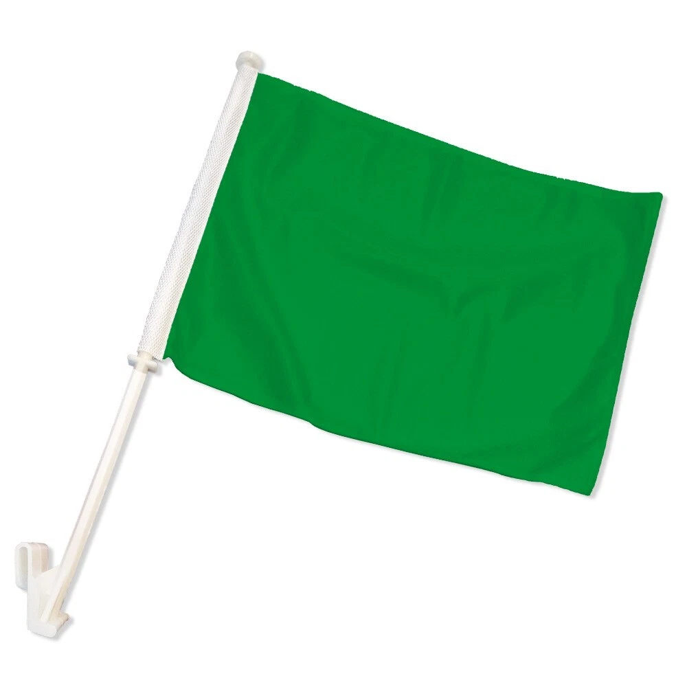 Green Double Sided Car Flag Green Solid Color Car Window Flag - Walmart.com