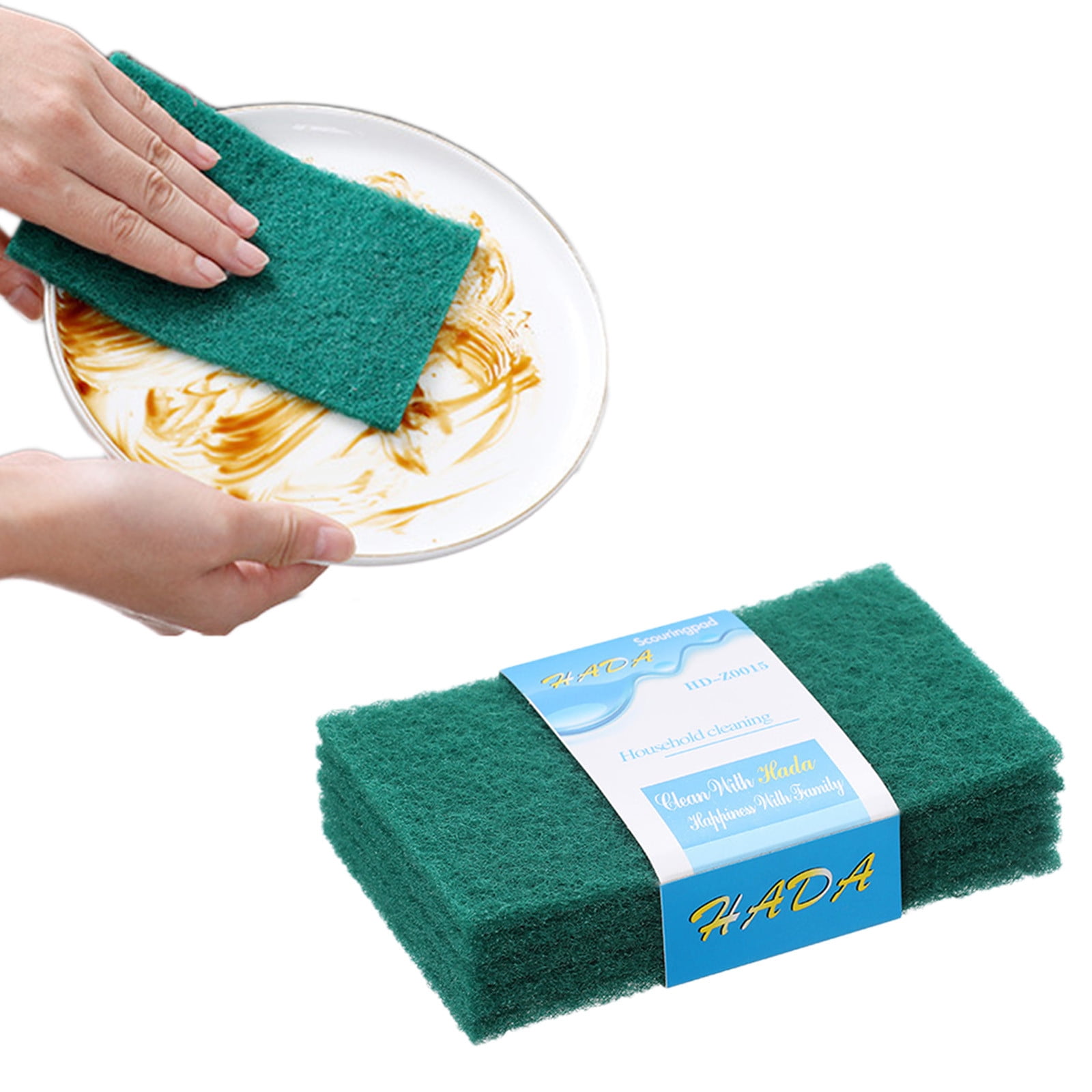 Green Double-Sided Emery Se Dishcloths - 5-Pack Heavy-Duty Scrubber ...