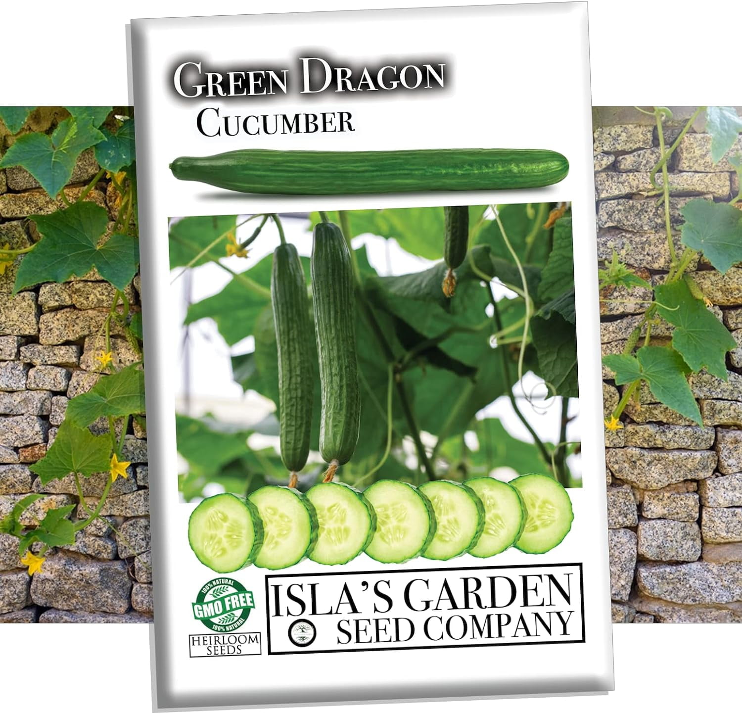 Green Dragon Cucumber Seeds for Planting, 50+ Heirloom Seeds Per Packet ...