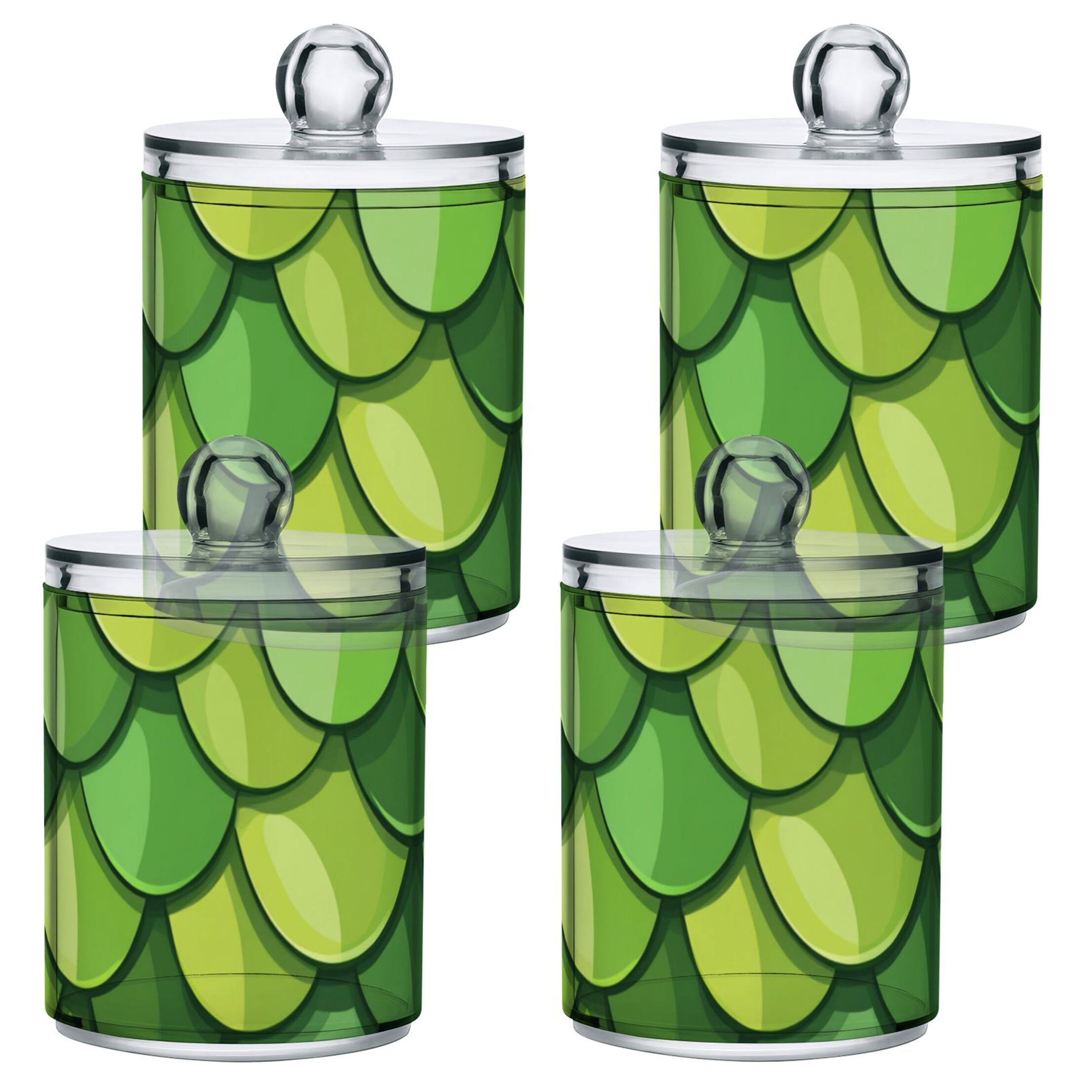 Green Dragon Scales Translucent Plastic Cans Storage Canisters with Lid ...