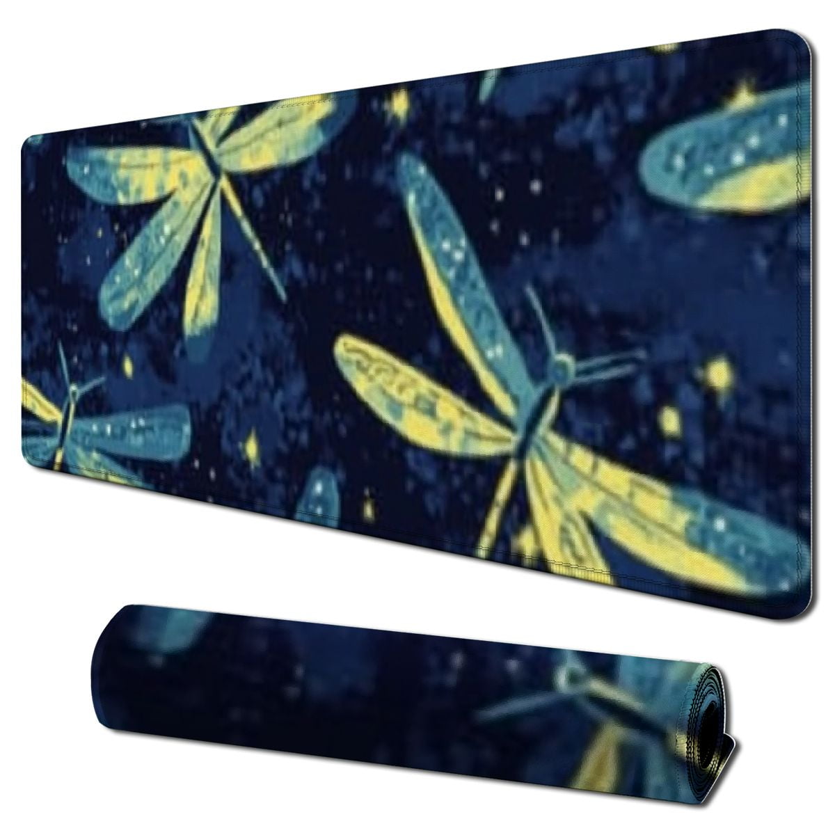 Green Dragonfly Large Mouse Pad Gaming Mousepad Non-Slip Rubber Base ...