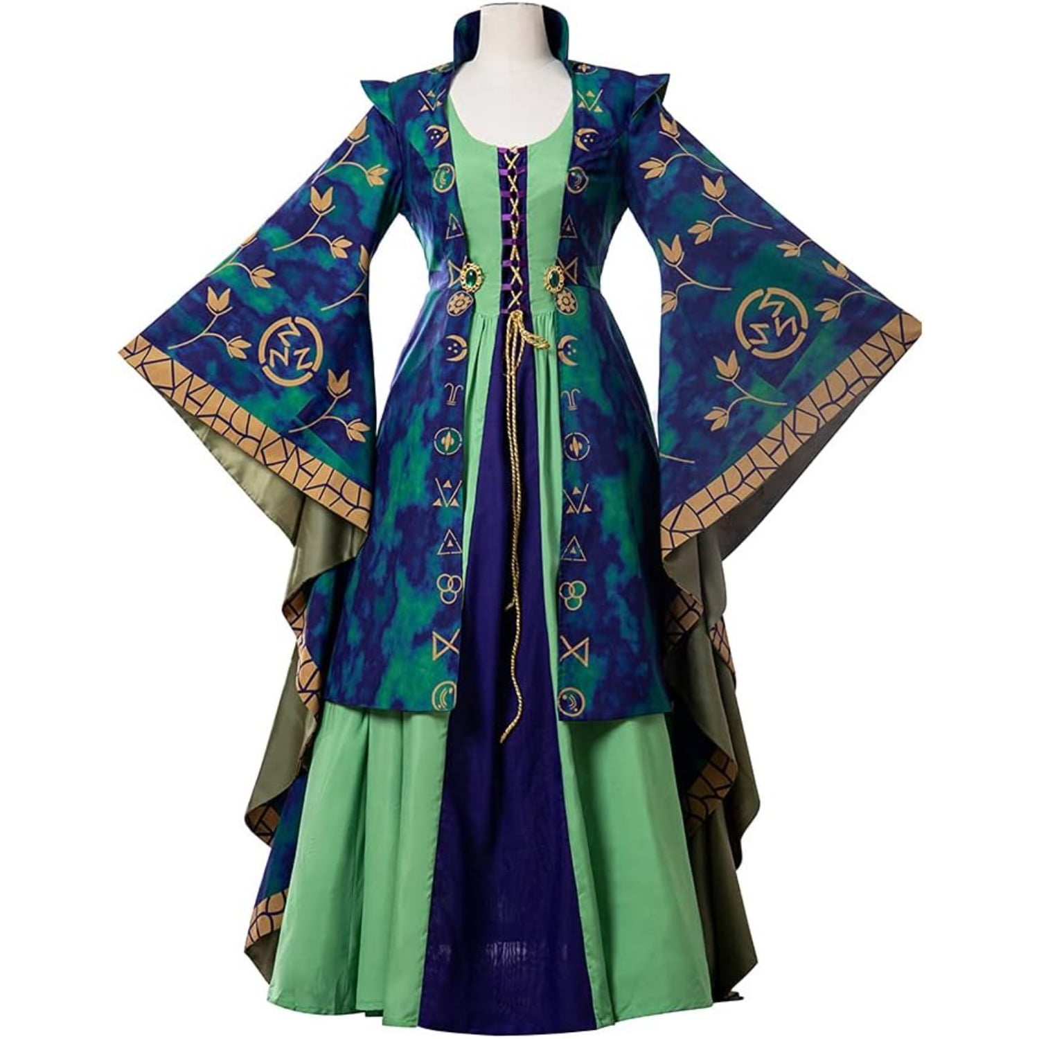 Green Dress Witch Robe Halloween Carnival Costumes - Walmart.com