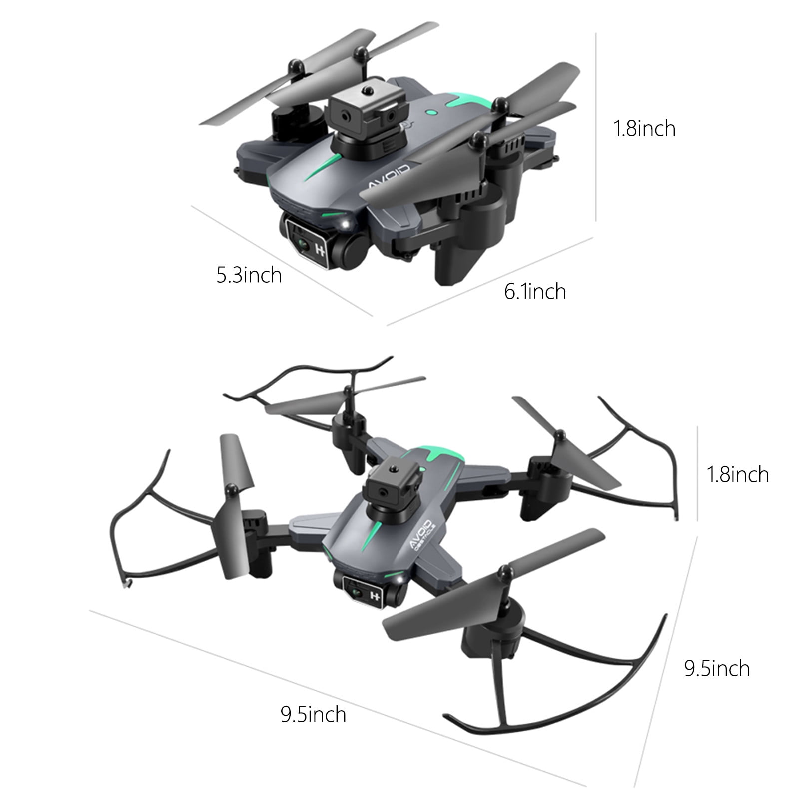 Green Drone With Optical Flow Positioning Obstacle Avoidance 4K Hd Dual ...