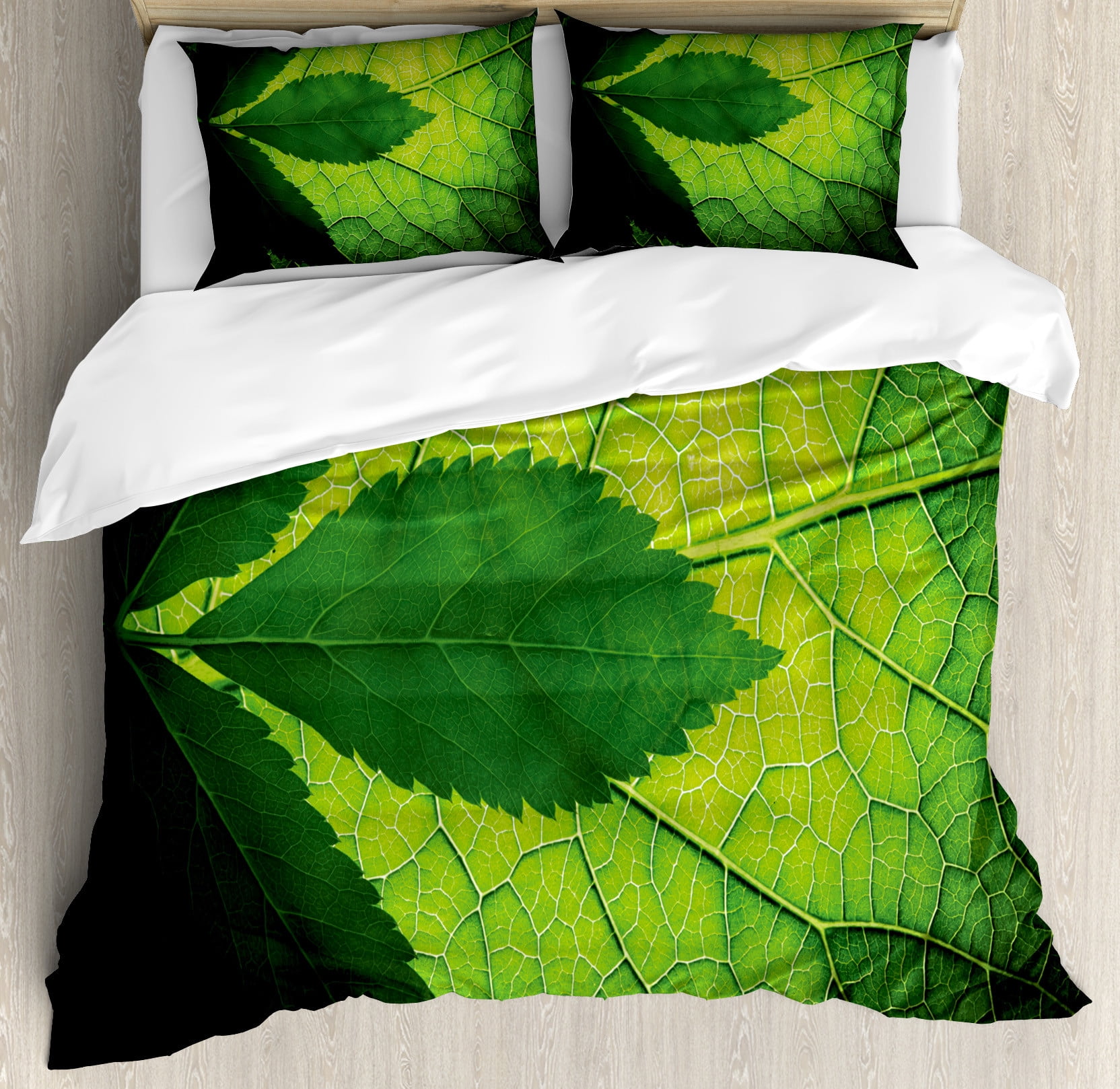 Green Duvet Cover Set, Nature Forest Big Amazon Brazilian Tree Leaf ...