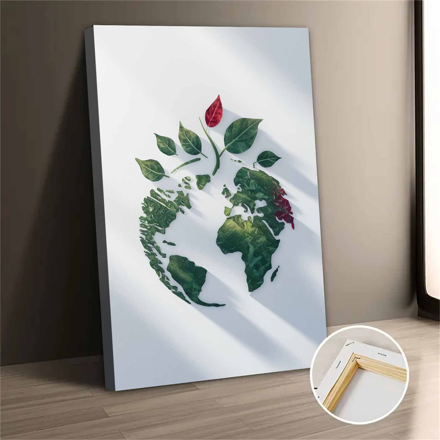 Green Earth Abstract Canvas Wall Art Decor For Living Room Bedroom ...