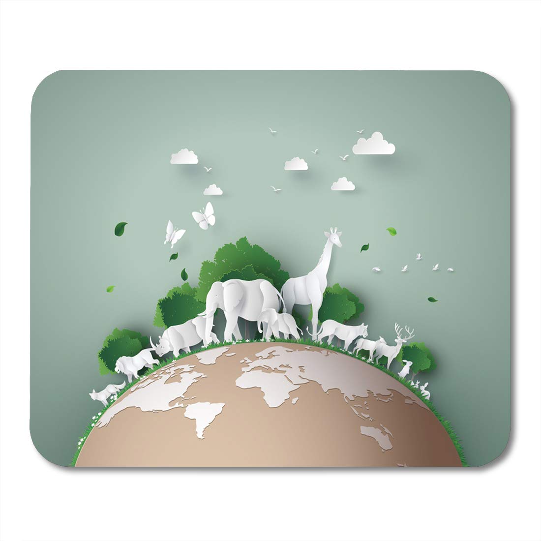 Green Earth World Wildlife Day The in Forest Mousepad Mouse Pad Mouse ...