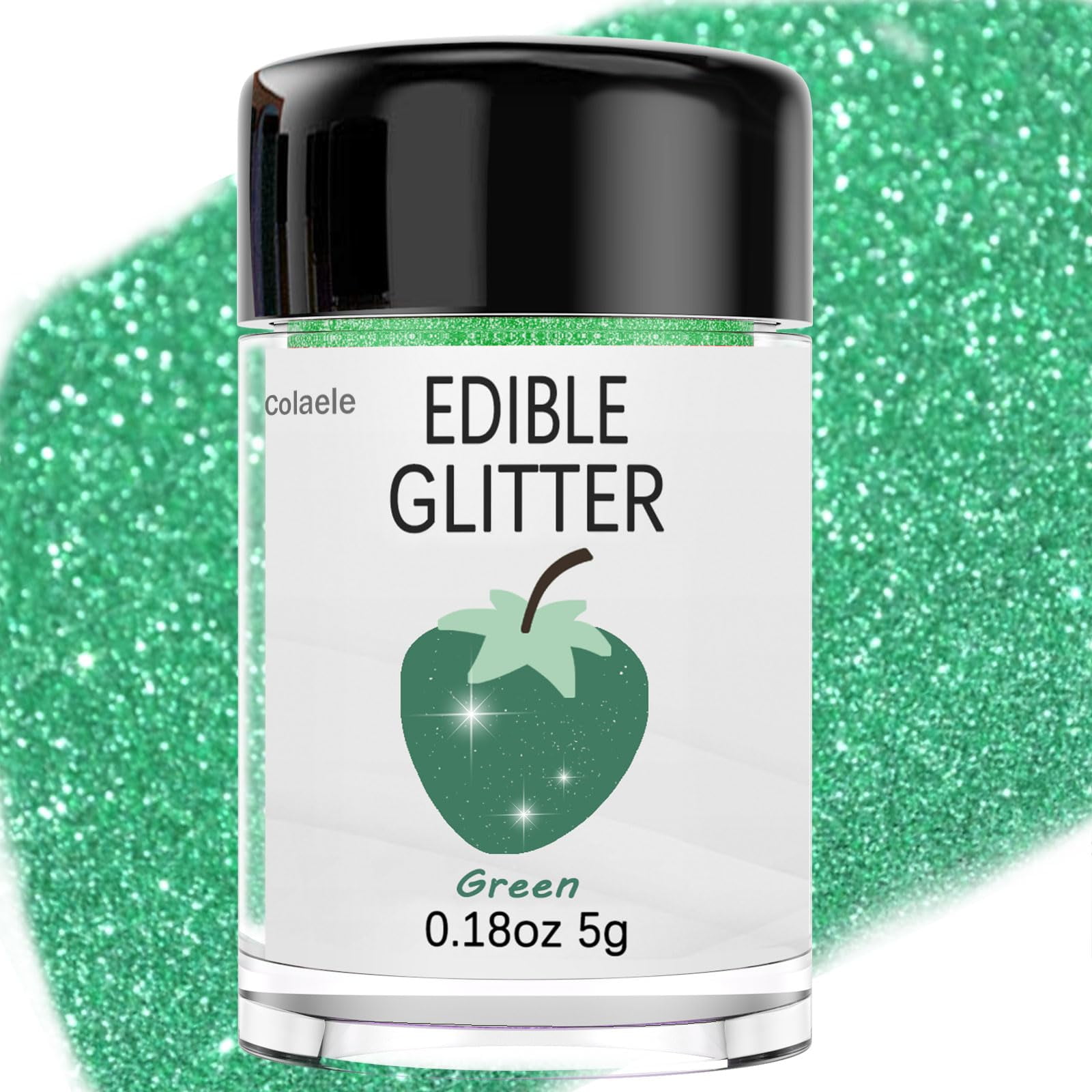 Green Edible Glitter TWE5 Glimmer Powder for Cakes Drinks - grams Food Grade Luster Dust ...