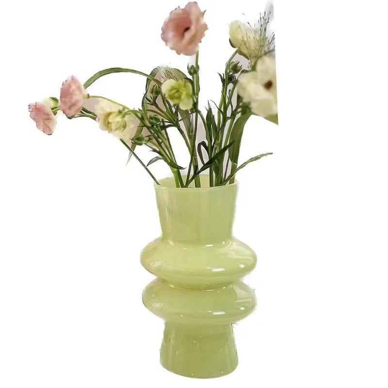 Green Elegant Vintage Fenton Cream Glass Vase - French-style Living ...