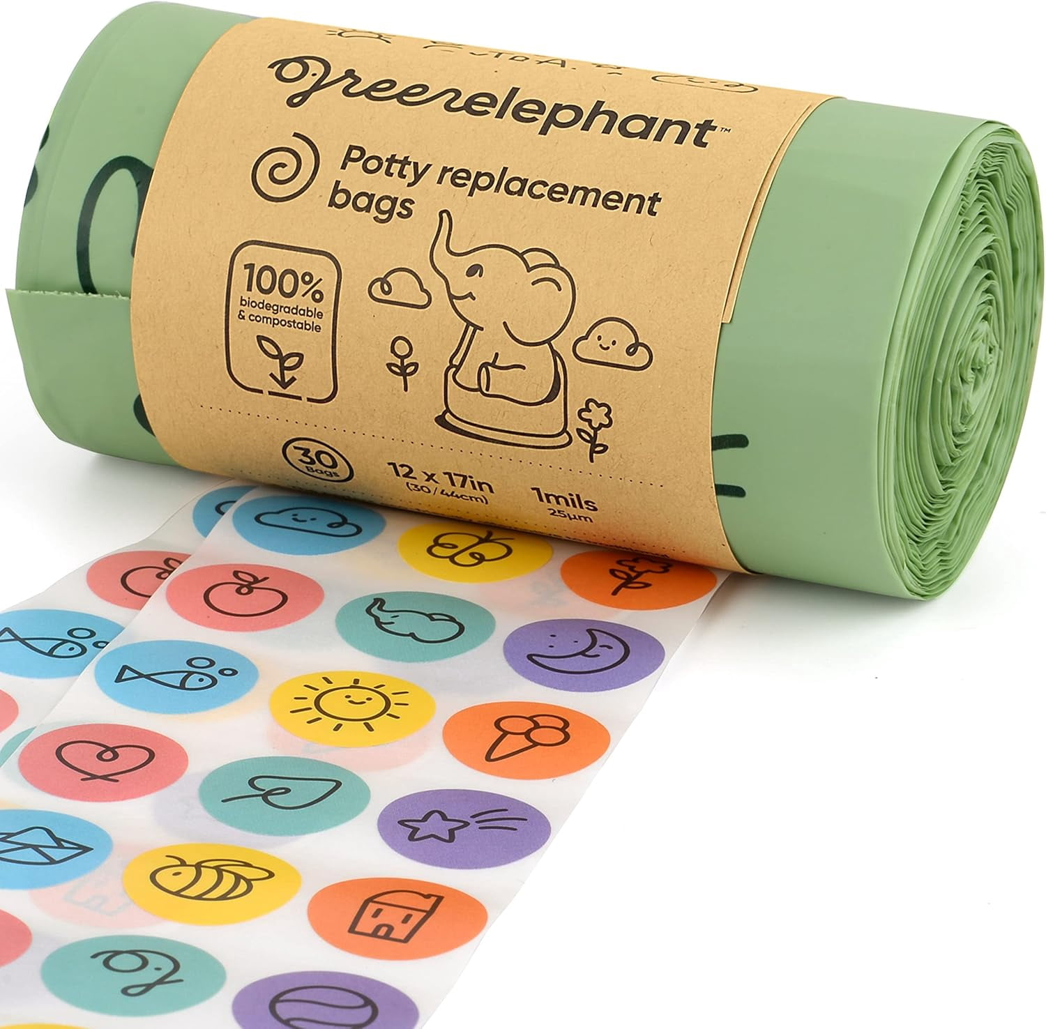 Green Elephant Travel Potty Bags-Potty Liners for Portable Potty,Bags ...