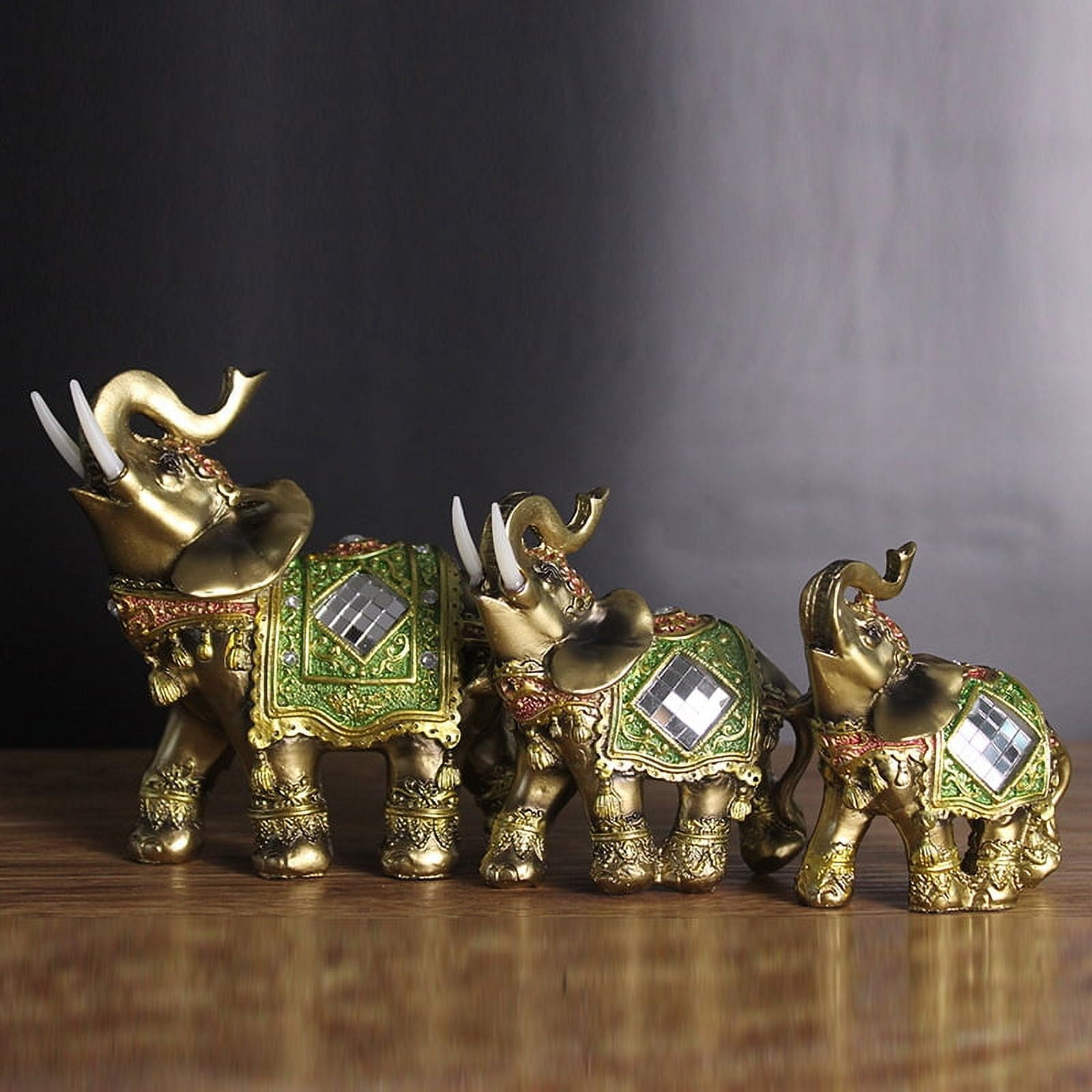 Green Elephant decoration resin doll cartoon hand-made craft gift ...