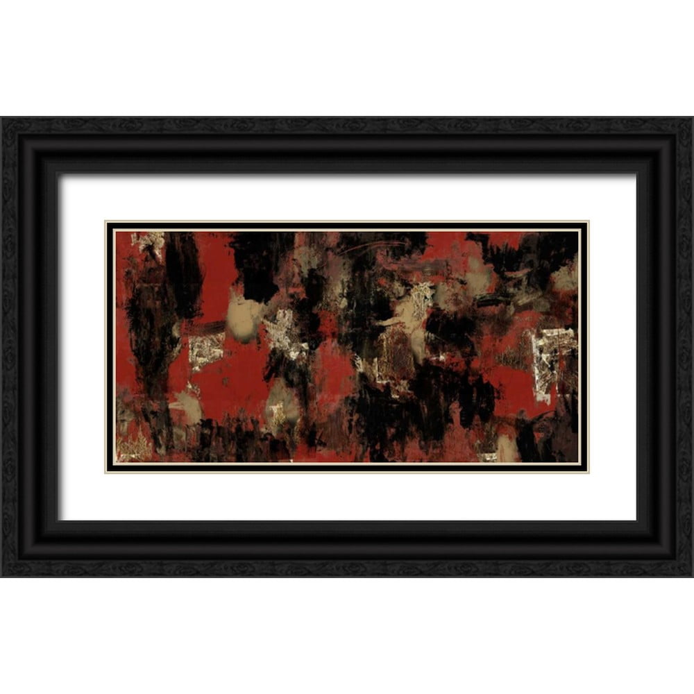 Green, Elise 32x18 Black Ornate Wood Framed with Double Matting Museum ...