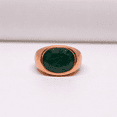 Green Emerald Oval Signet Ring - Solid Pure Copper Jewelry, Handcrafted ...