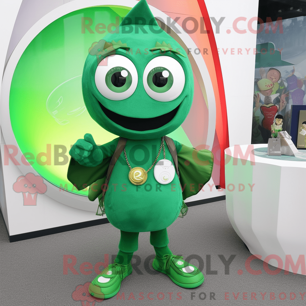 Green Engagement Ring REDBROKOLY mascot costume character dressed with ...