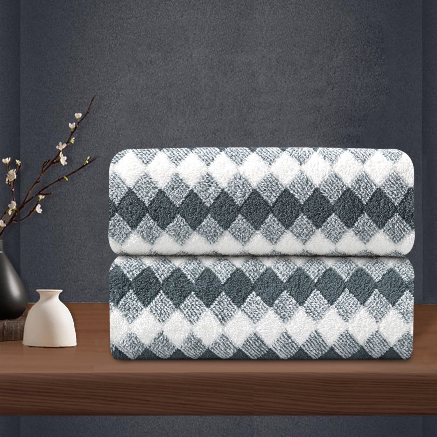 Green Essen 2 Pack Oversized Bath Towel 35 x 70 Inches Highly Absorbent ...