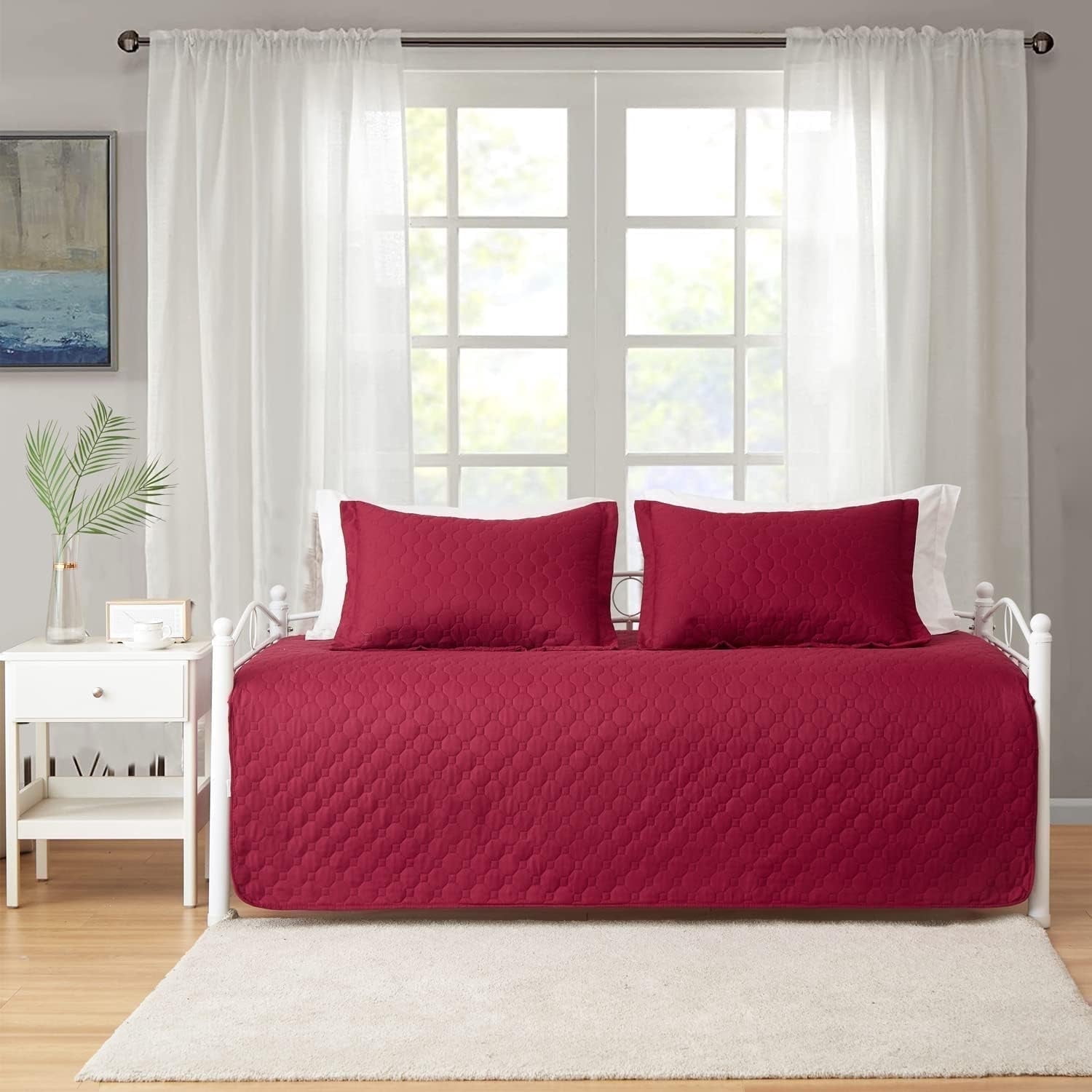 "Green Essen 3 Piece Reversible Daybed Cover Set with 2 Shams, Double ...