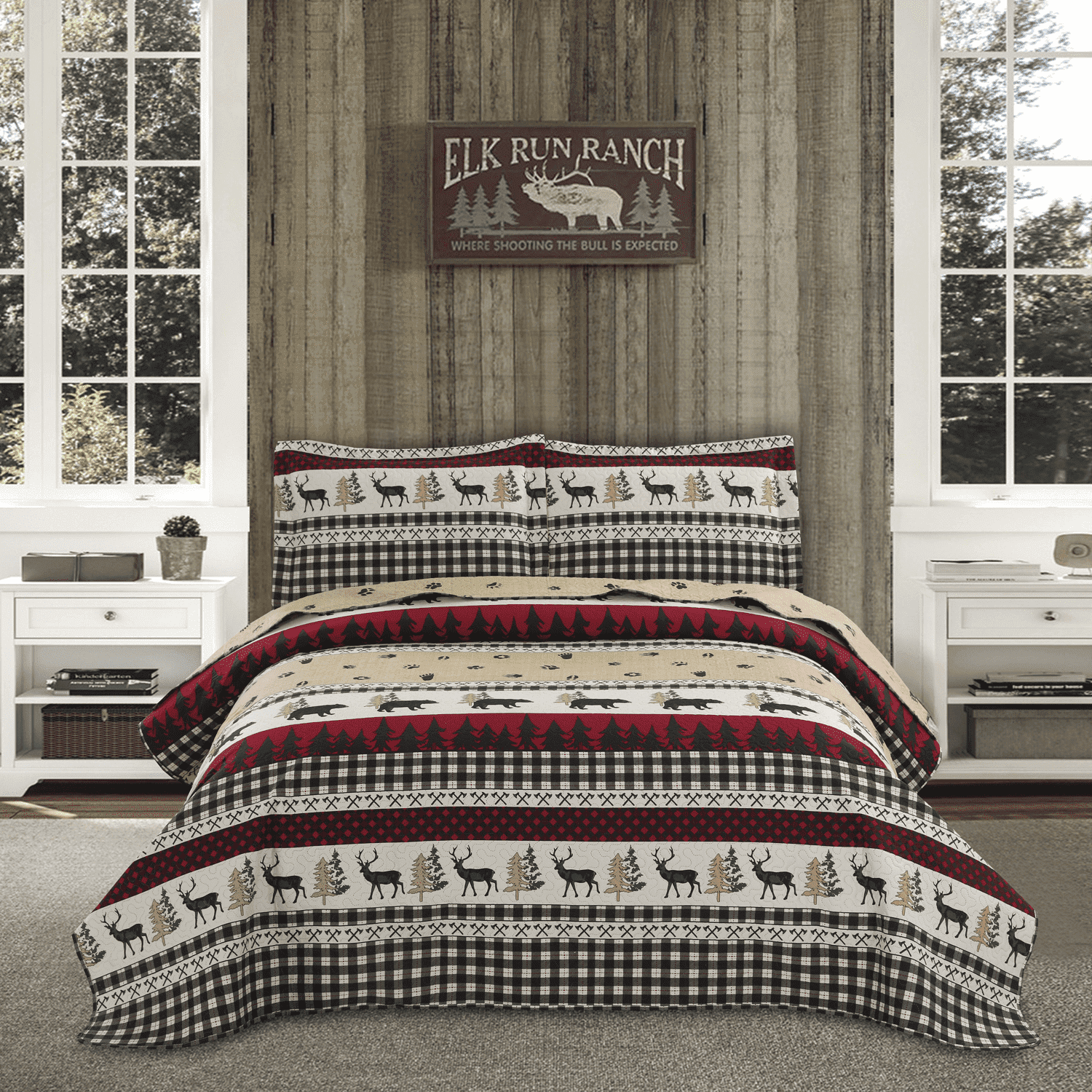 Green Essen Solid Color 3-Piece Black Solid Color White Microfiber ...