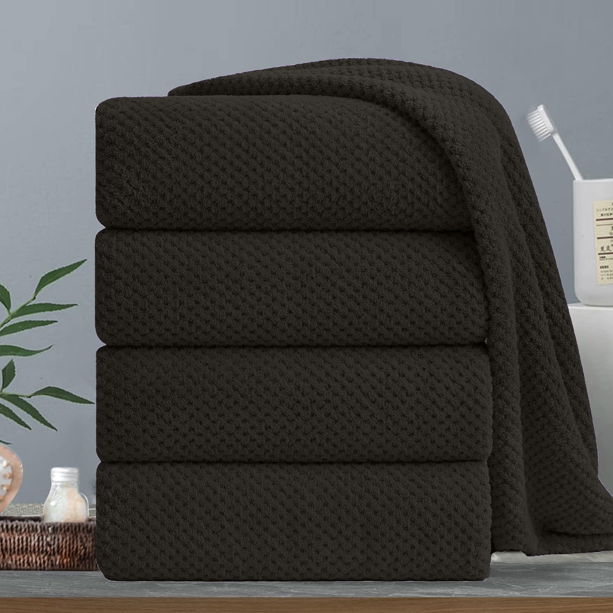 "Green Essen 4 Pack Jumbo Bath Towels, 35""x 70"", Absorbent, Quick Dry ...