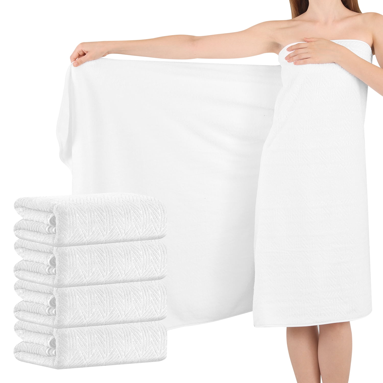 Green Essen 4 Pack Oversized Bath Towel Sets 35"x 70"Highly Absorbent ...