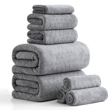 Ohmyroo 4-Piece Cotton Towel Set, Includes 2 Bath Towels and 2 Hand ...