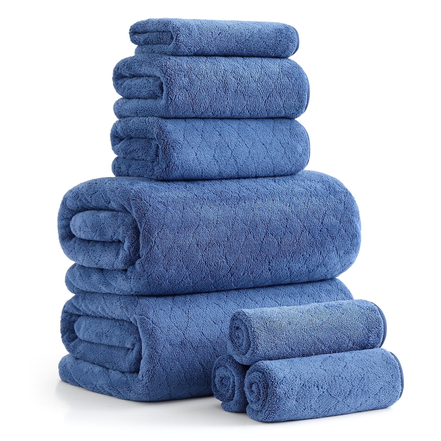 Green Essen Jumbo XL 8 Pieces Microfiber Bath Towel Set, Highly ...