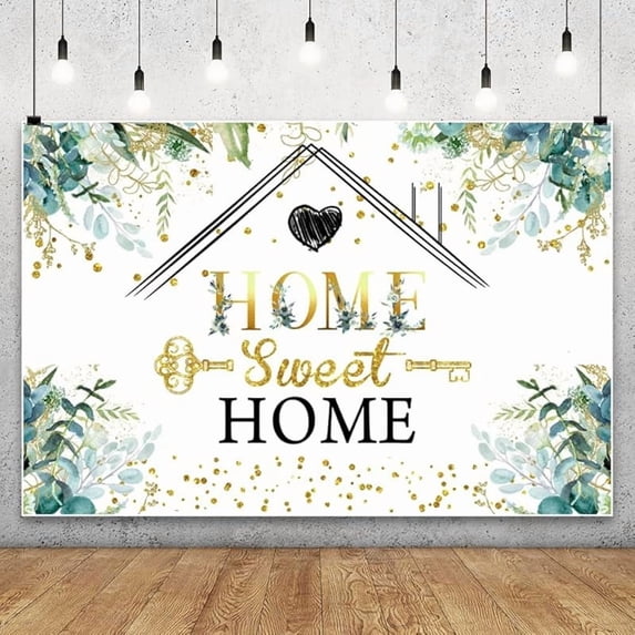 Green Eucalyptus Housewarming Backdrop Greenery Leaves Gathering Sweet House Warming Background ...