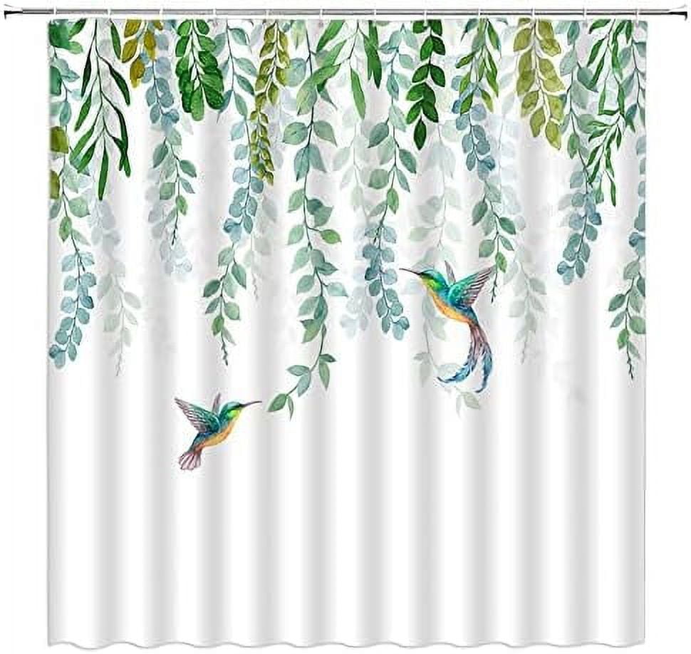 Green Eucalyptus Leaves Shower Curtain Sage Green Leaf Watercolor