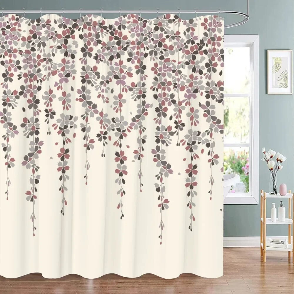Green Eucalyptus Shower Curtain Watercolor Teal Plant Leaf Bathroom