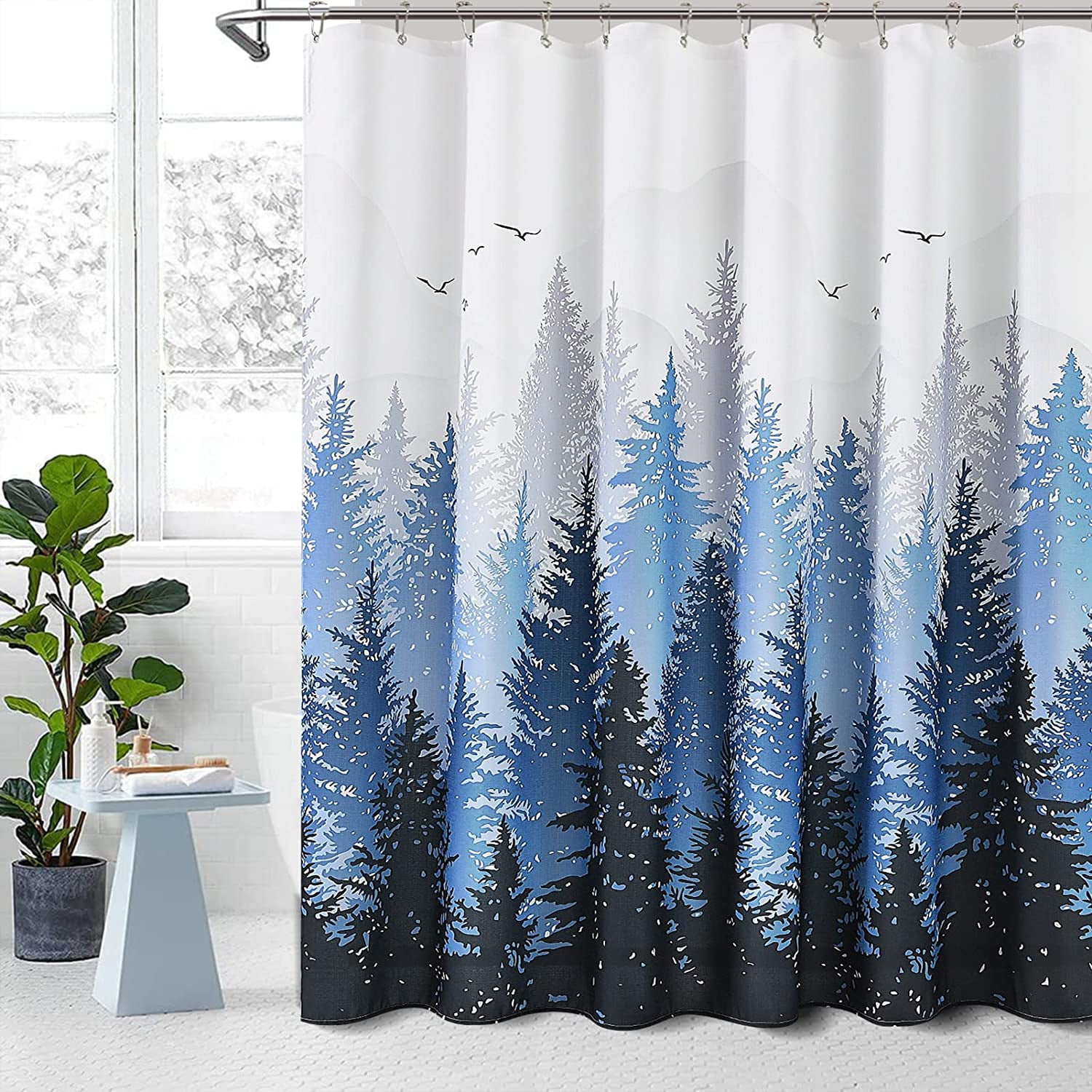 Green Eucalyptus Shower Curtains for Bathroom Spring Plant Watercolor ...
