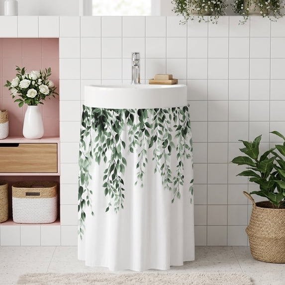 Green Eucalyptus Small Cabinet Curtain 11''x13'', Weeping Botanical ...