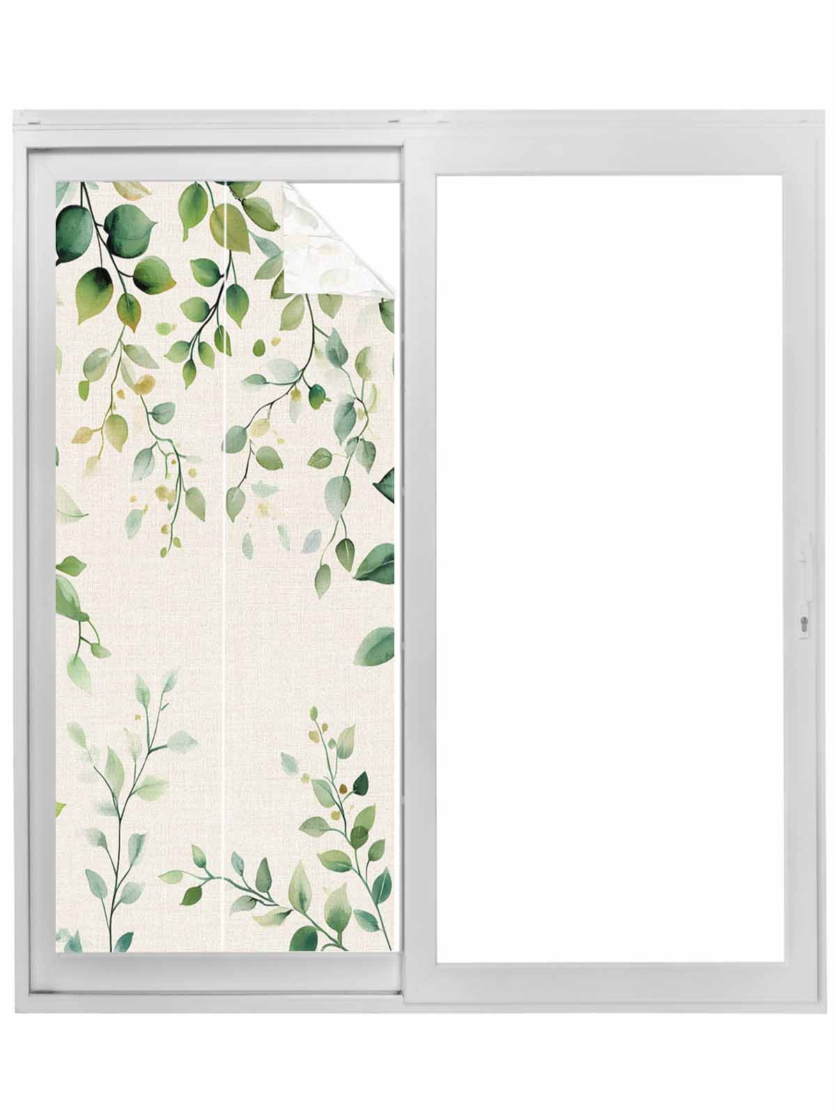Green Eucalyptus Window Privacy Film, Country Nature Leaf Succulent ...