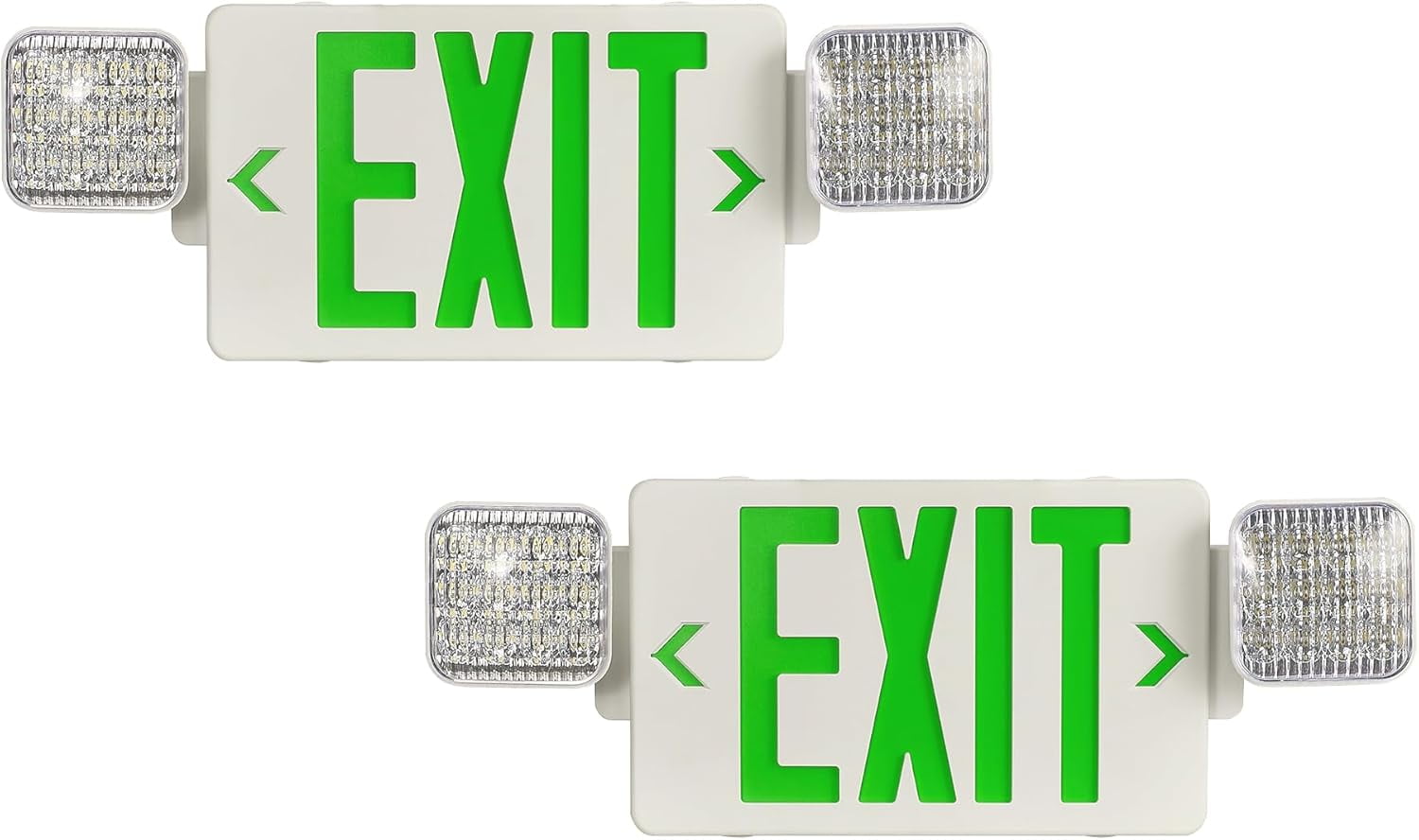 Green Exit Sign with Emergency Lights, LED Emergency Exit Light with ...