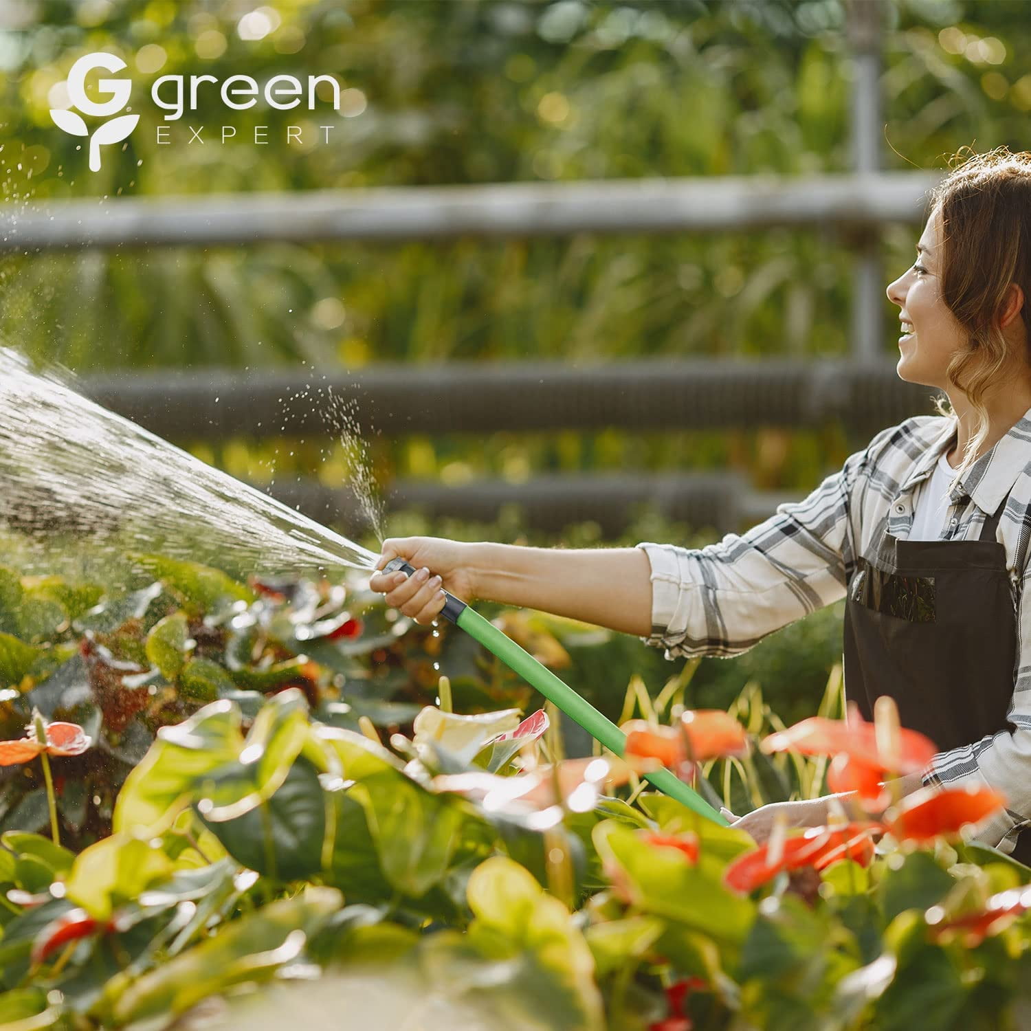 Green Expert Flat Garden Lightweight Hose Water Hose with 3/4" GHT ...