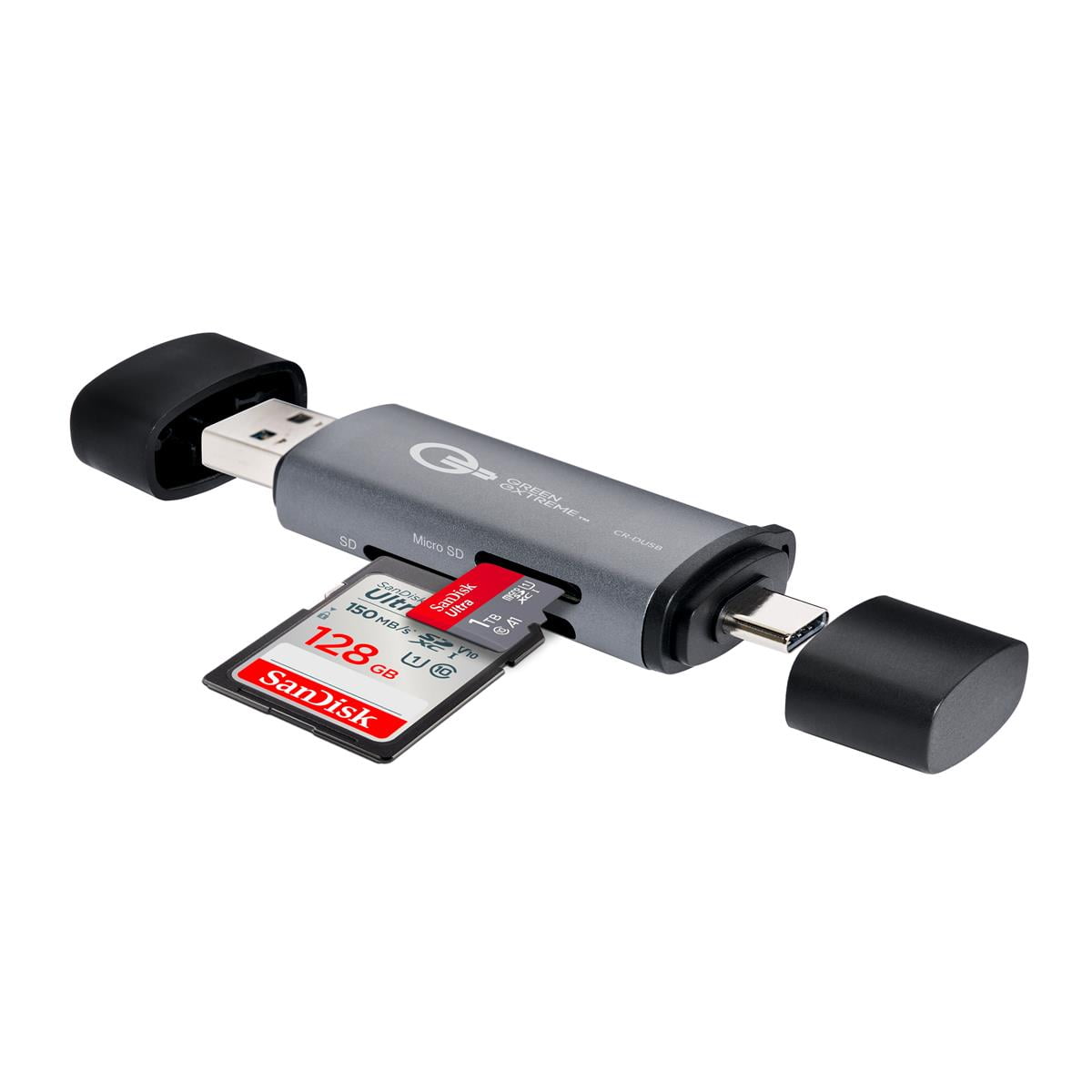 Green Extreme SD Card Reader, USB 3.0 Type-A and Type-C OTG Card Reader ...