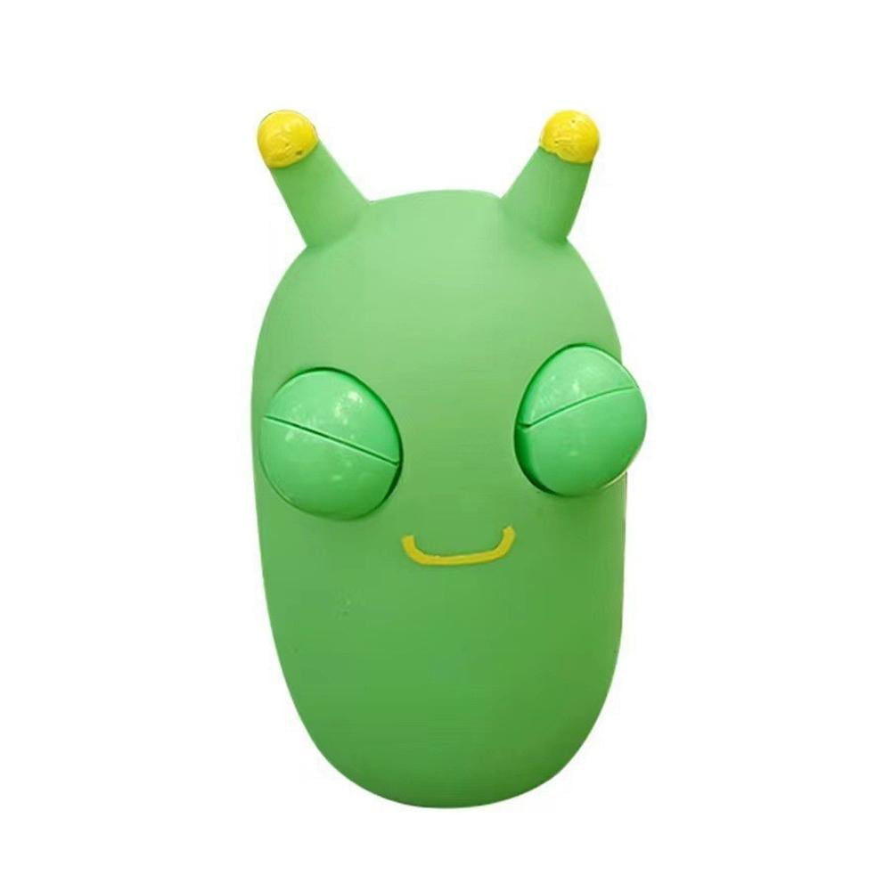 Green Eye Popping Worm Squeeze Toy Stress Reliever Anti-stress Fidget ...
