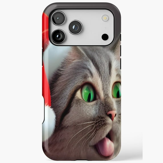 Green Eyed Meow Cat Protective Case for iPhone 11 12 13 14 15 16 17 Pro ...