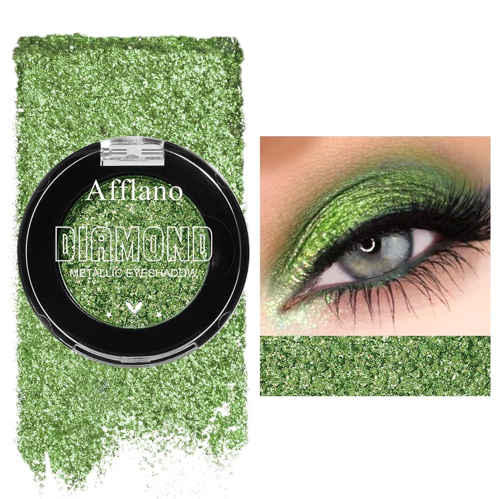 Green Eyeshadow Sparkly Single, Highly Pigmented Teal Shimmer Green ...