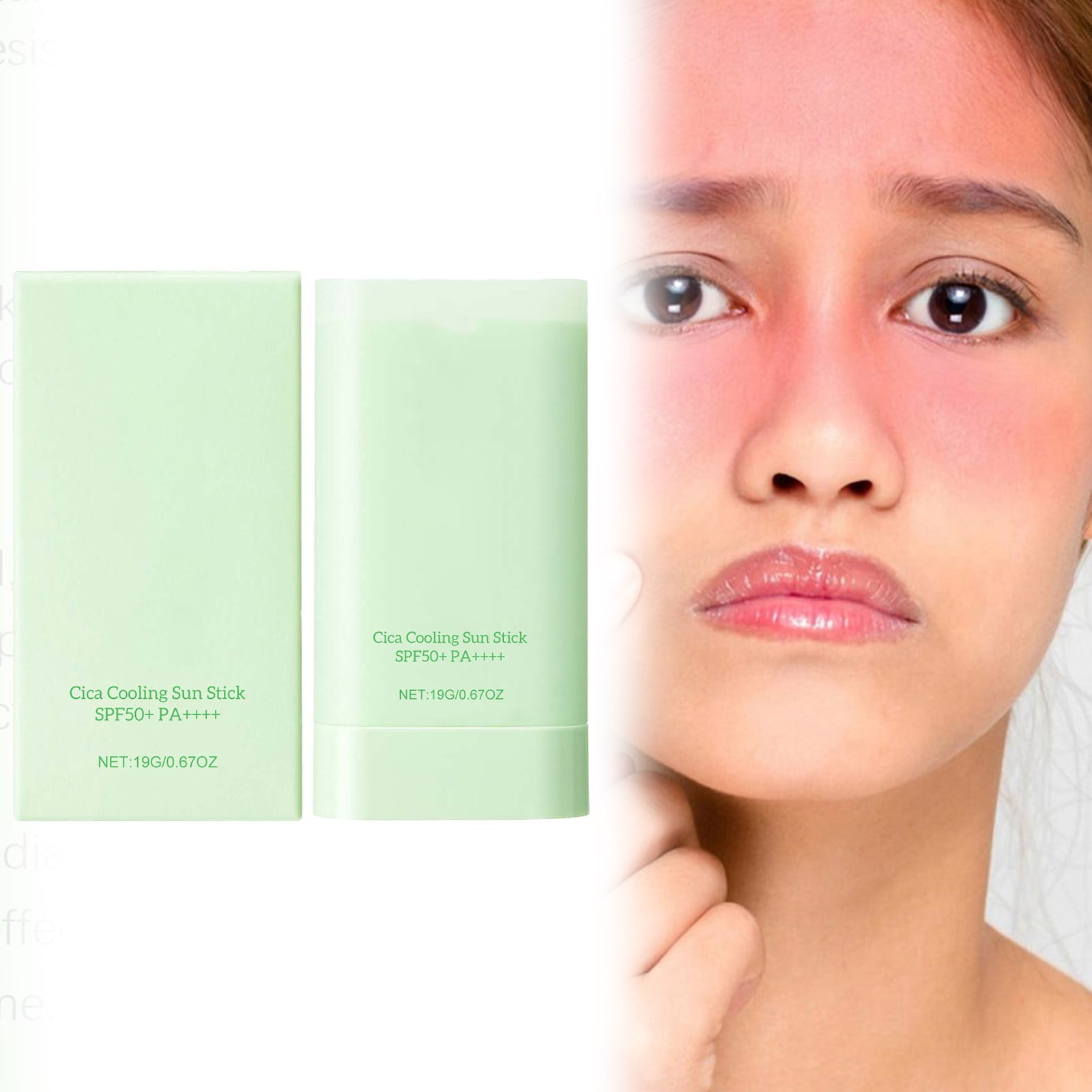 Green Facial Sunscreen Stick SPF 50 UV Protection Day Light Protection ...