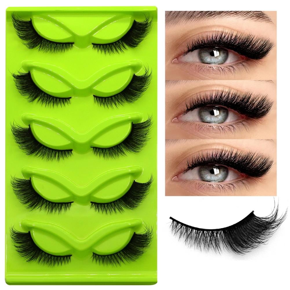 Green False Eyelashes Thick Curled Artificial Eyelashes э P5S2 ...