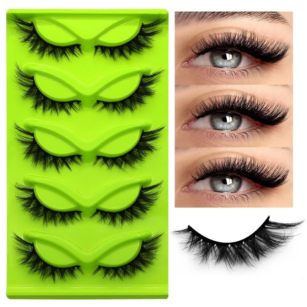 Green False Eyelashes Thick Curled Artificial Eyelashes э R7V9 ...
